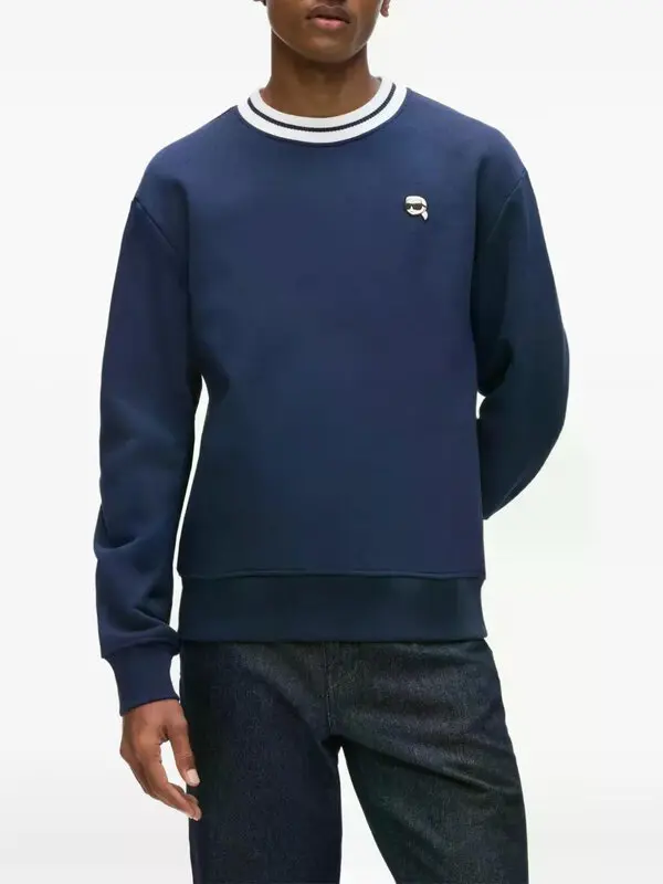 Karl Lagerfeld Ikon Striped-neck Sweatshirt