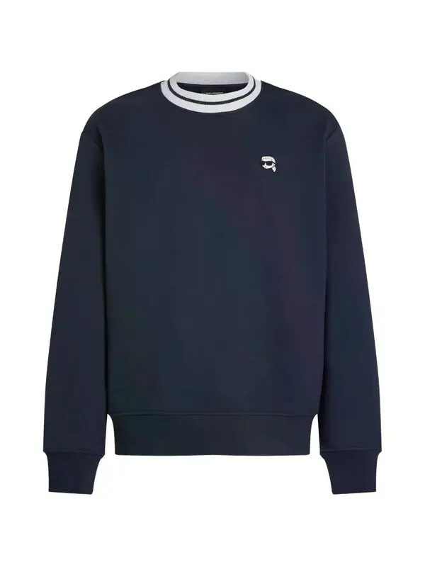Karl Lagerfeld Ikon Striped-neck Sweatshirt