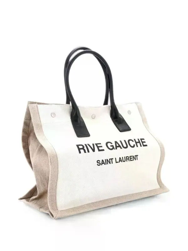 Saint Laurent Rive Gauche Shopper Canvas Small Tote Bag