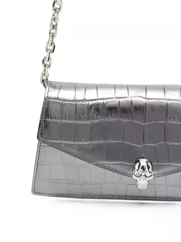 Alexander McQueen Mini Skull Croc-effect Shoulder Bag