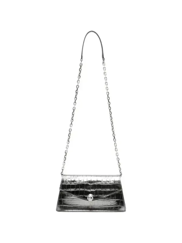 Alexander McQueen Skull Stud Shoulder Bag - Grey