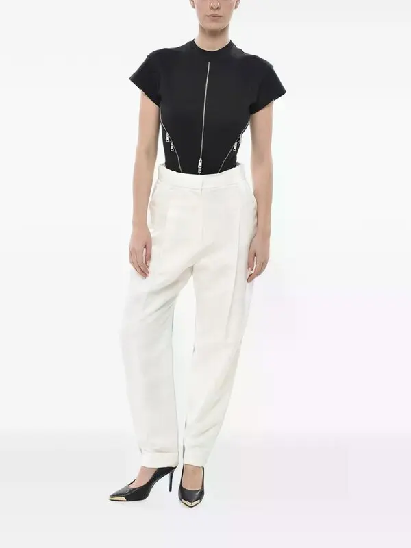 MUGLER Zip-detail Short-sleeve Bodysuit