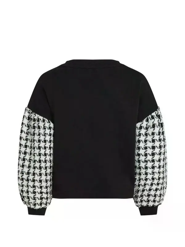 Karl Lagerfeld Bouclé Houndstooth Zip-up Sweatshirt