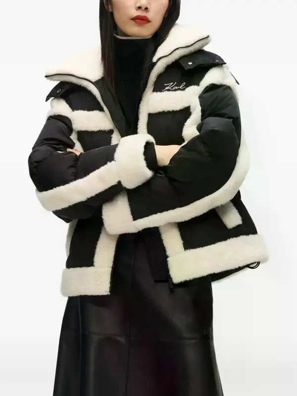 Karl Lagerfeld Faux-shearling Trimmed Puffer Jacket