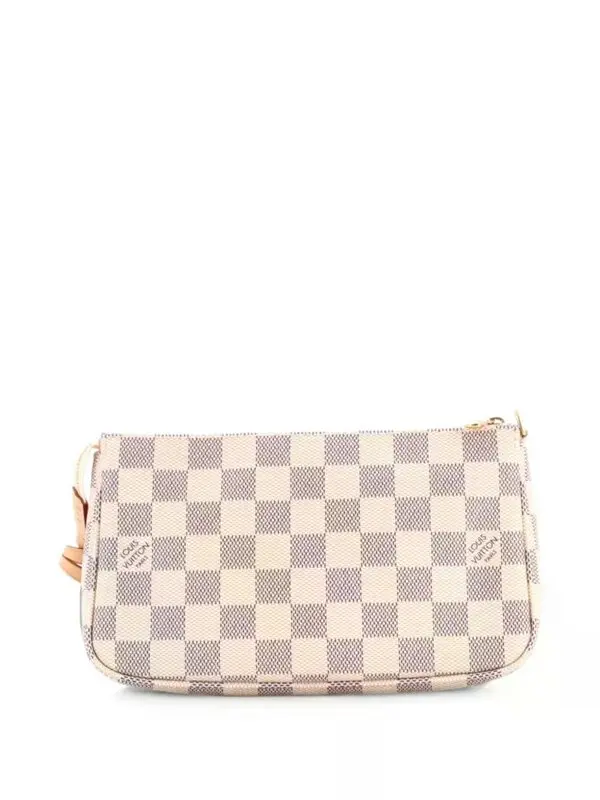 LOUIS VUITTON Pochette Accessoires Nm Damier Clutch Bag - White