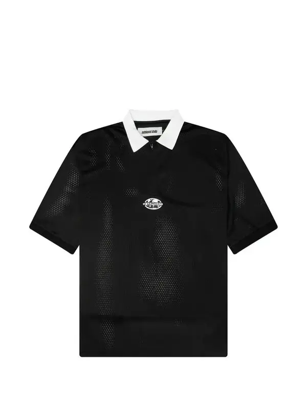 METALWOOD STUDIO Quarter-zip Jersey Polo Shirt - Black