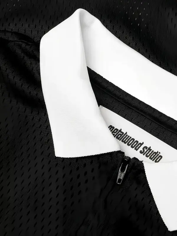 METALWOOD STUDIO Quarter-zip Jersey Polo Shirt - Black