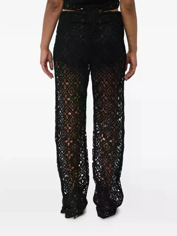 Off-White Crochet-knit Palazzo Trousers