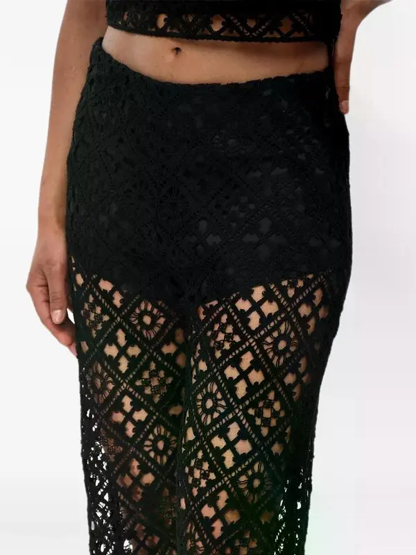 Off-White Crochet-knit Palazzo Trousers