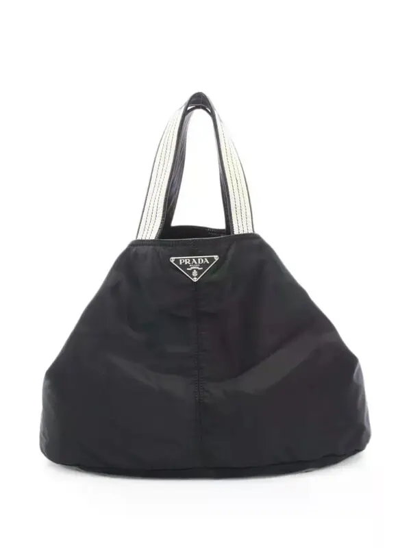 Prada 2000s Triangle Logo Tote Bag
