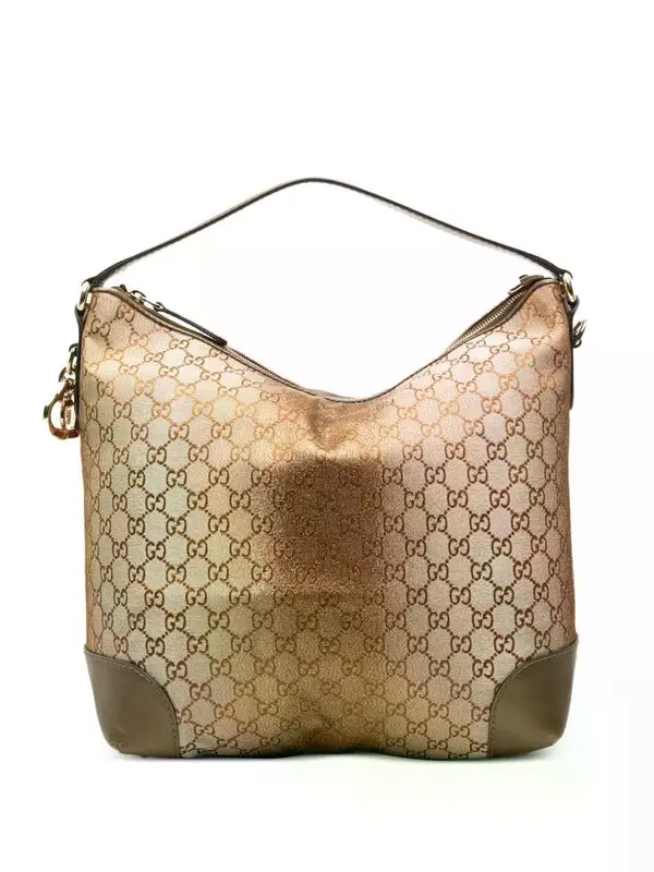 Gucci Lurex Heart Bit Shoulder Bag - Brown