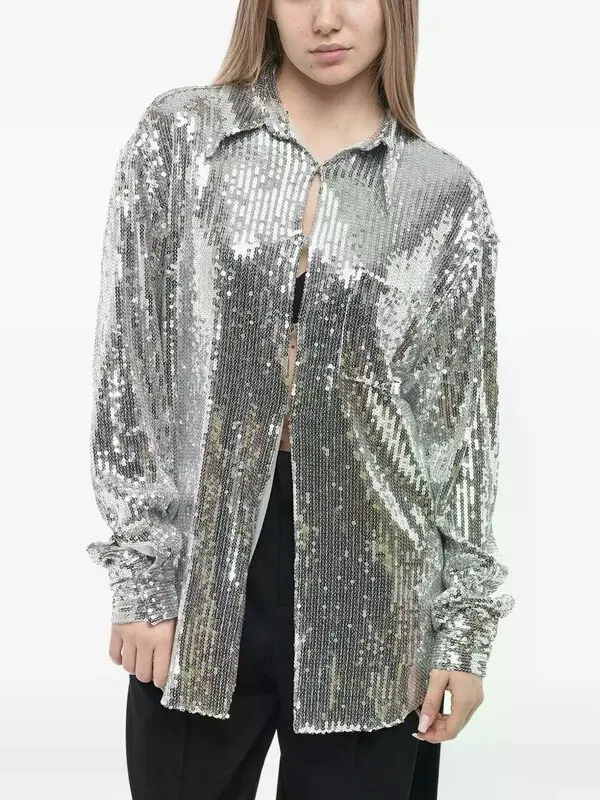 Giuseppe Di Morabito Sequin Embellished Shirt - Silver