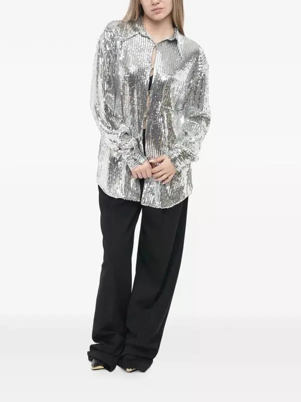 Giuseppe Di Morabito Sequin Embellished Shirt - Silver