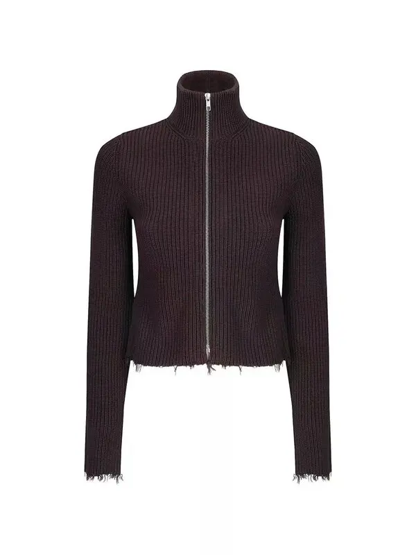 MAISON MARGIELA Ribbed Cotton Zip Cardigan