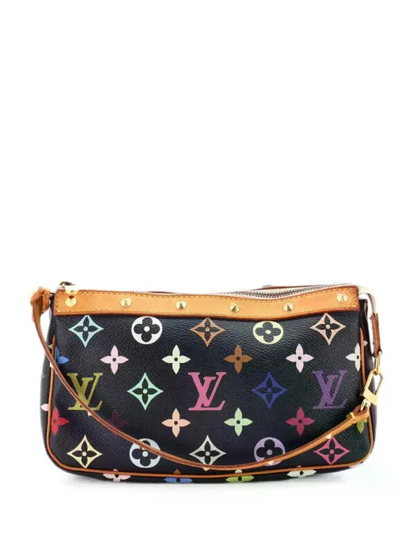 LOUIS VUITTON Pochette Accessoires Monogram Multicolor Clutch Bag - Black