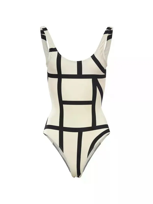 TOTEME Monogram Print One-piece Swimsuit - Neutrals