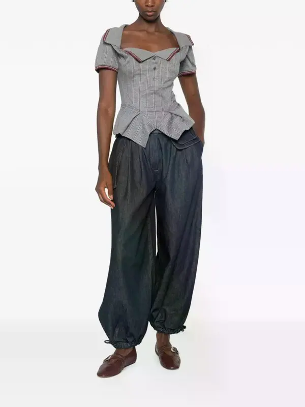 VIVIENNE WESTWOOD Pinstriped Peplum Top