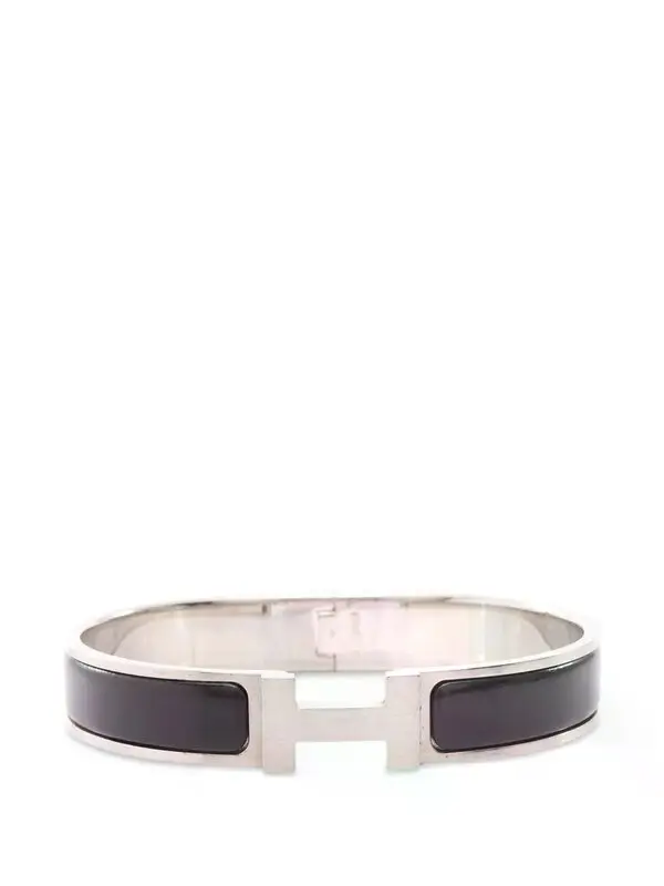 Hermès Click H Enamel Bangle - Silver