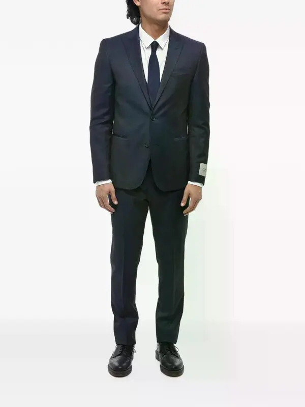 Corneliani Peak-lapel Virgin Wool Suit - Blue