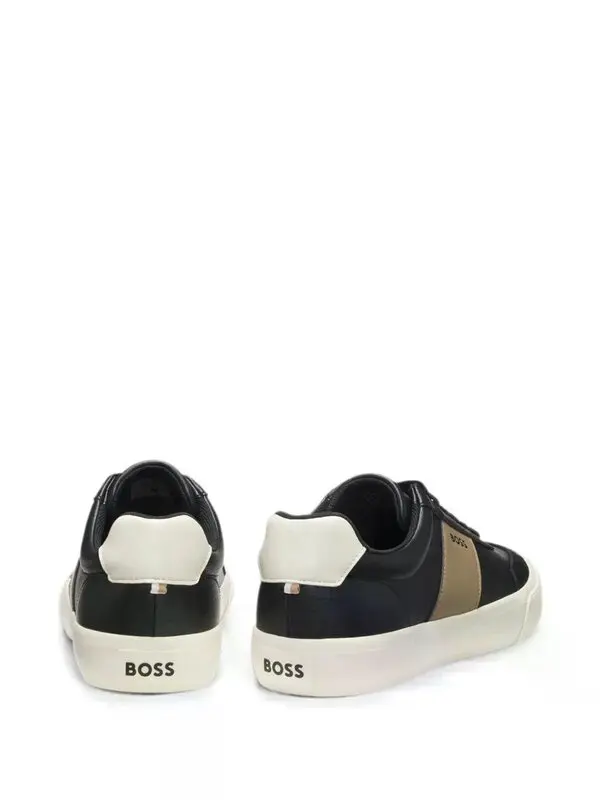 BOSS Leather-trimmed Faux Leather Trainers