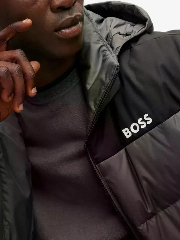 BOSS Logo-print Hooded Down Jacket