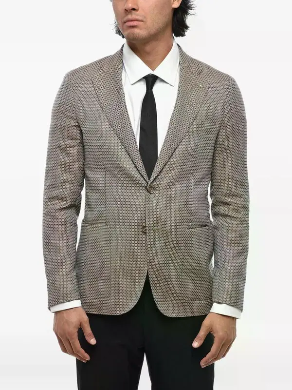 Corneliani Geometric-pattern Wool Blazer
