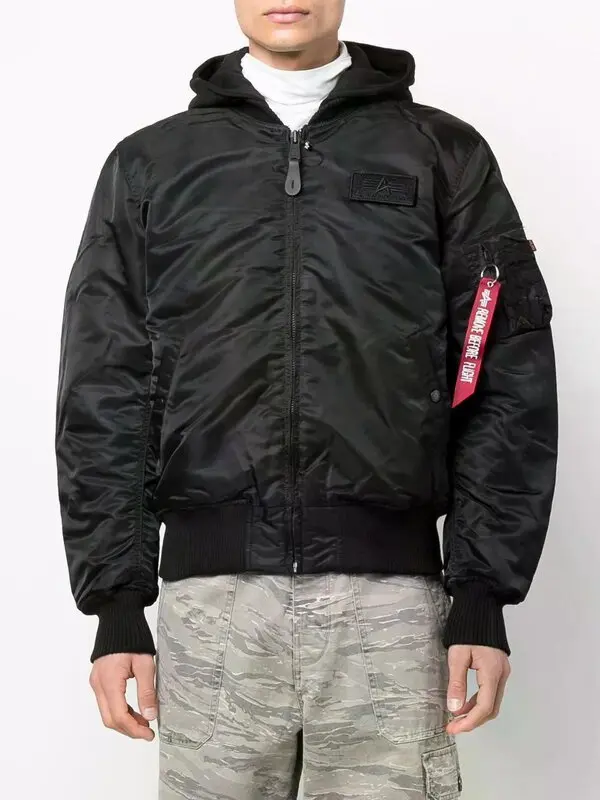 Alpha Industries Logo Print Bomber Jacket