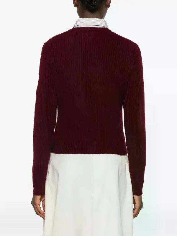 ALLUDE Ribbed-knit Button-up Cardigan