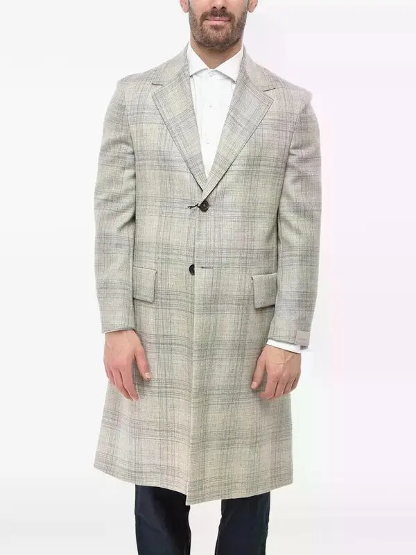 Corneliani Virgin-wool Checked Coat
