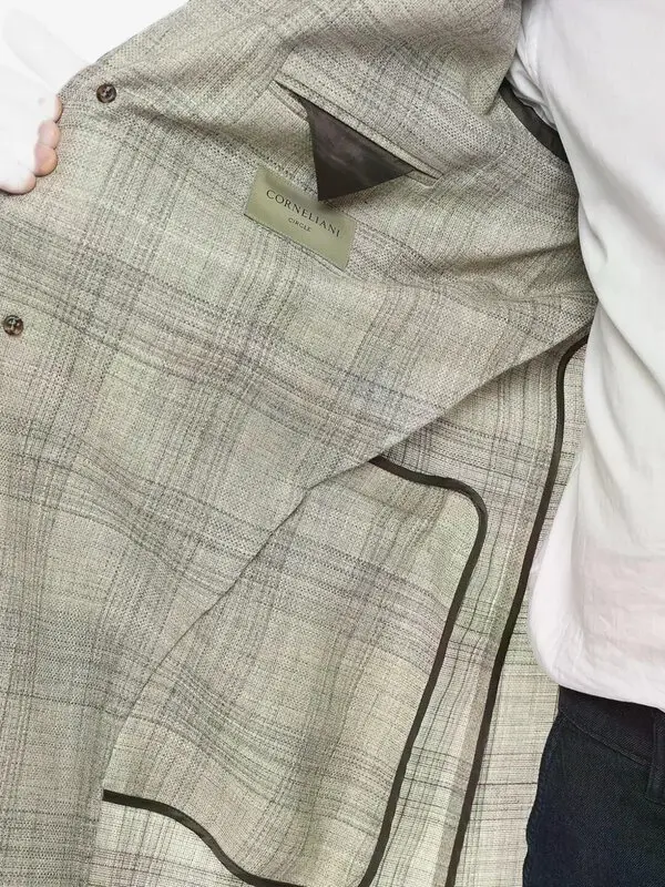 Corneliani Virgin-wool Checked Coat