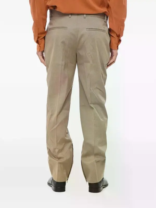 Off-White Embroidered-logo Wool Trousers