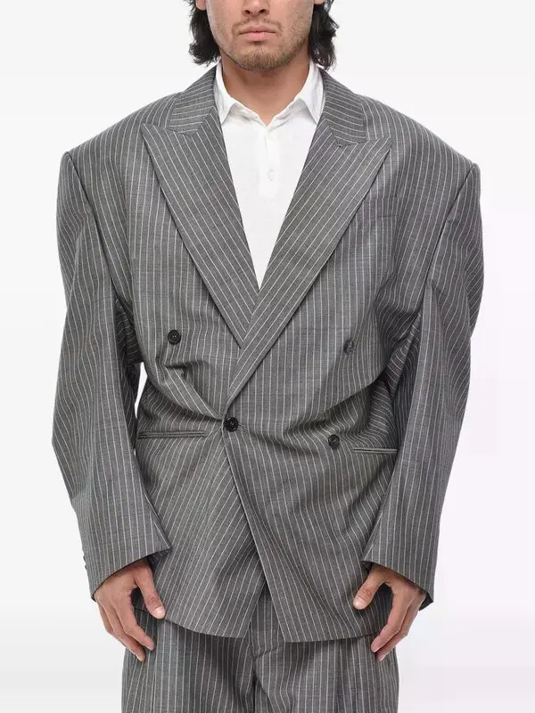HED MAYNER Pinstriped Double-breasted Jacket