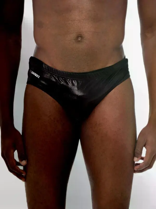 Dsquared2 Logo-print Elasticated Swim Briefs - Black