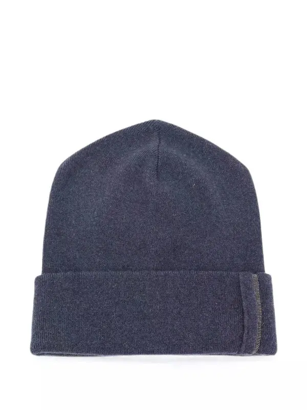 Brunello Cucinelli Monili-chain Turn-up Brim Beanie Hat