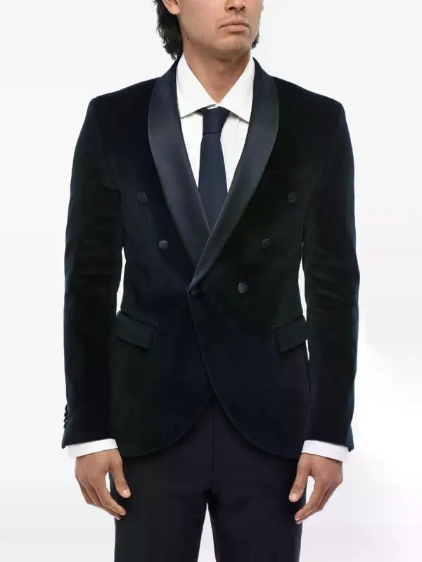 Corneliani Double-breasted Velvet Blazer