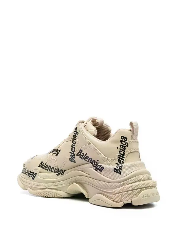 Balenciaga Triple S Logo-print Faux Leather Sneakers