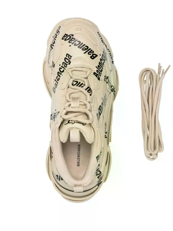 Balenciaga Triple S Logo-print Faux Leather Sneakers