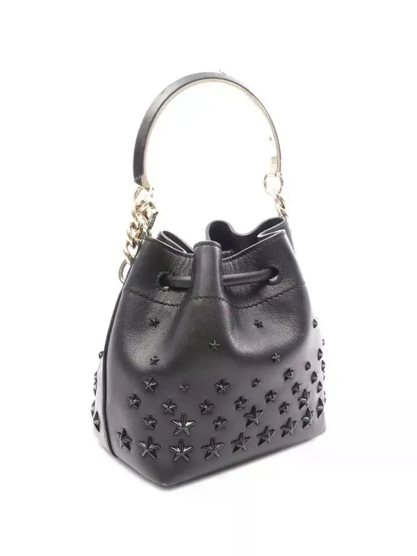 JIMMY CHOO Leather Star-studded Mini Bucket Bag