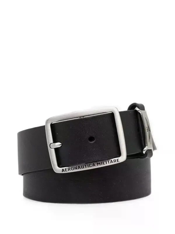 AERONAUTICA MILITARE Logo-engraved Leather Belt
