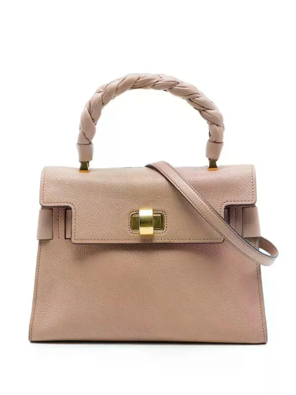 Miu Miu Mini Goatskin Madras Click Top Handle Bag Satchel - Brown