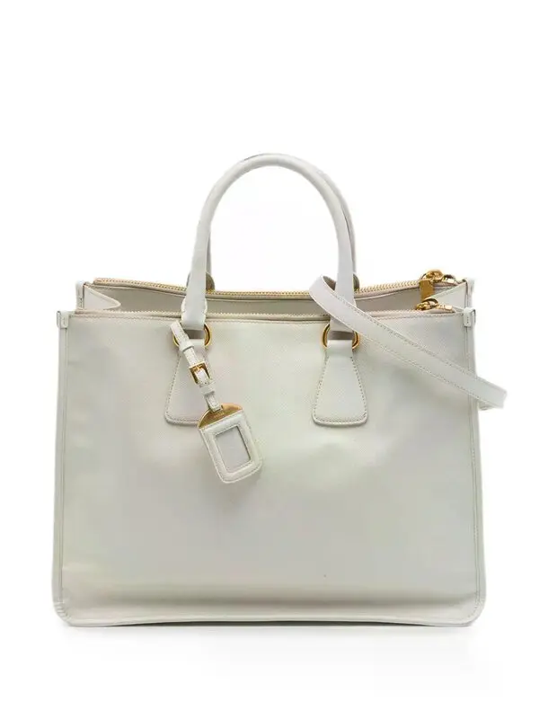 Prada 2000-2013 Saffiano Lux Double Zip Satchel