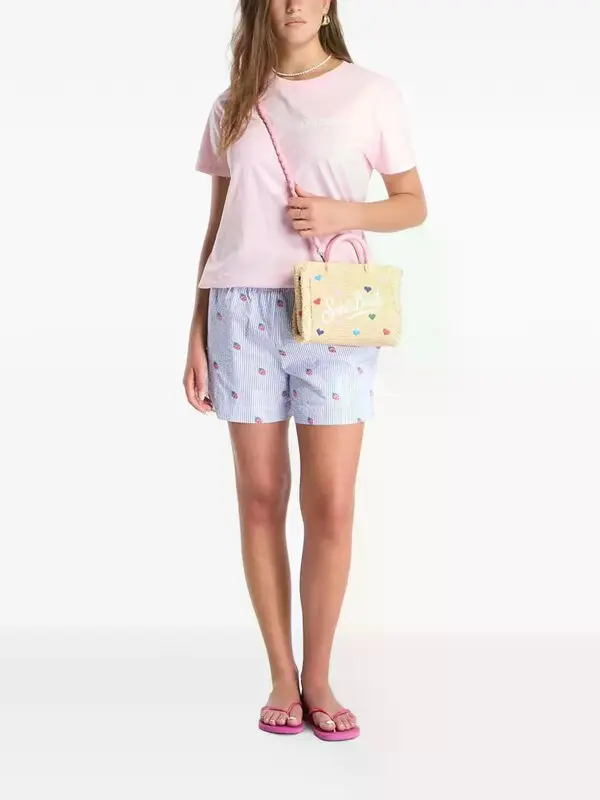 MC2 SAINT BARTH Seersucker Strawberry Shorts