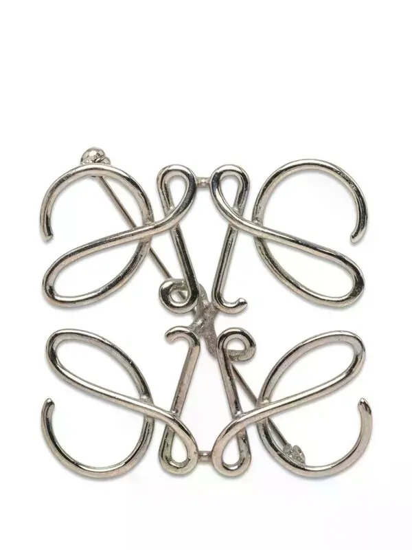 Loewe Palladium Plated Anagram Brooch - Silver