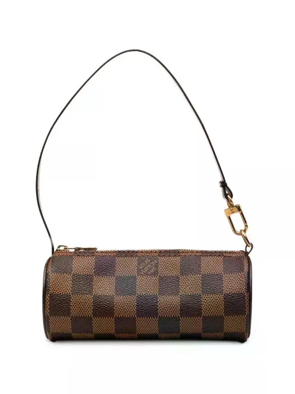 LOUIS VUITTON Damier Ebene Papillon Pochette Handbag - Brown