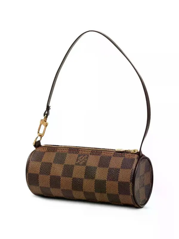 LOUIS VUITTON Damier Ebene Papillon Pochette Handbag - Brown