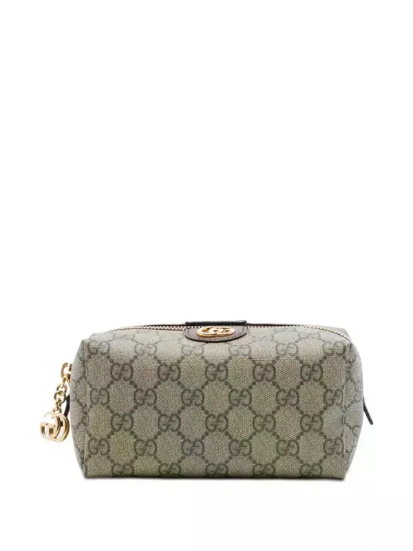 Gucci Gg Supreme Ophidia Cosmetic Pouch - Neutrals