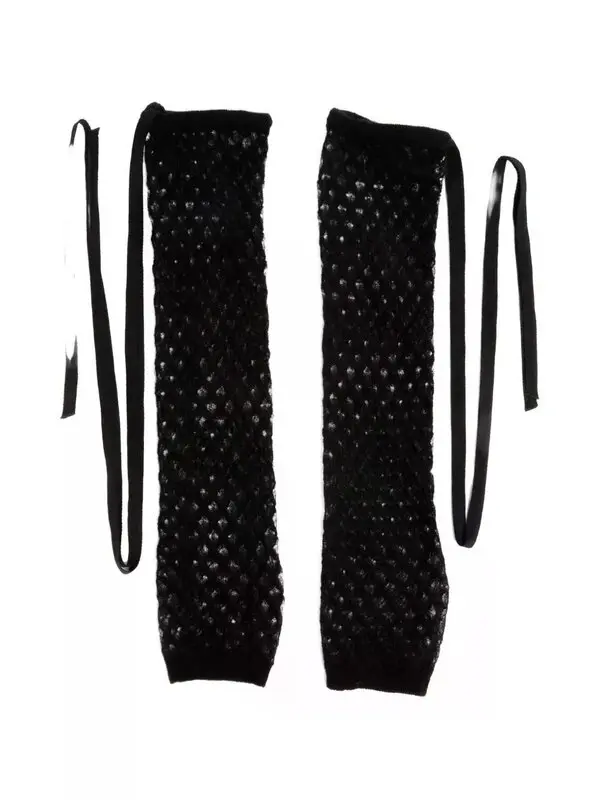 ANN DEMEULEMEESTER Ajoure-knit Leg Warmers With Tie Detail