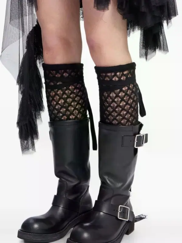 ANN DEMEULEMEESTER Ajoure-knit Leg Warmers With Tie Detail