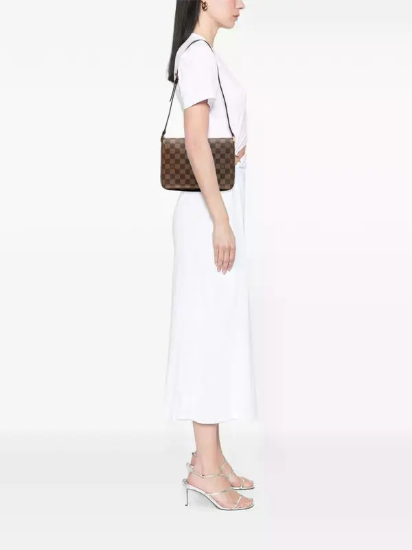 LOUIS VUITTON 2002 Damier Ebene Musette Tango Short Strap Shoulder Bag