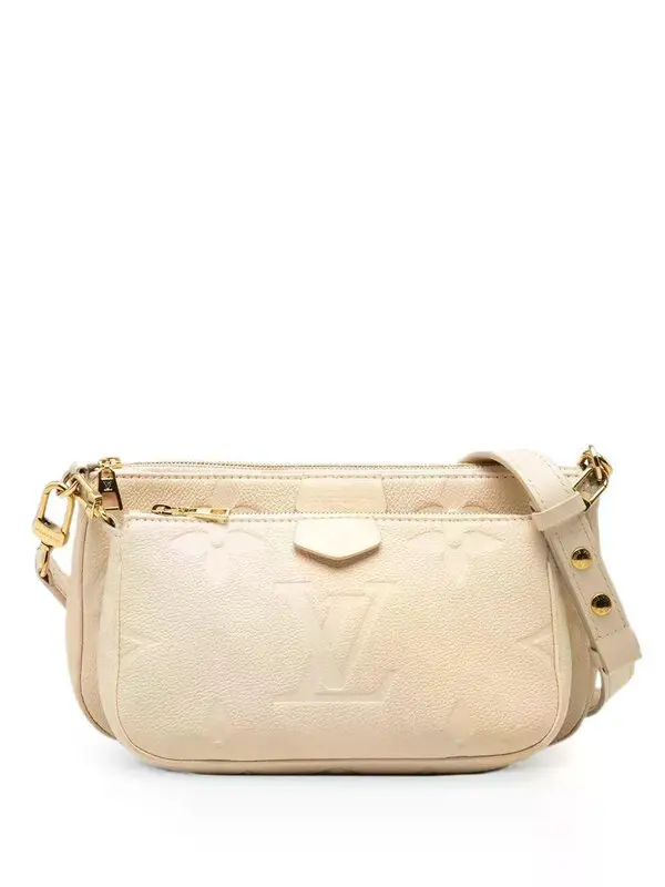 LOUIS VUITTON 2021 Monogram Giant Empreinte Multi Pochette Accessoires Satchel - White